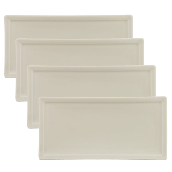8.3" Rectangular Plates Set of 4 - White – Zen Table Japan