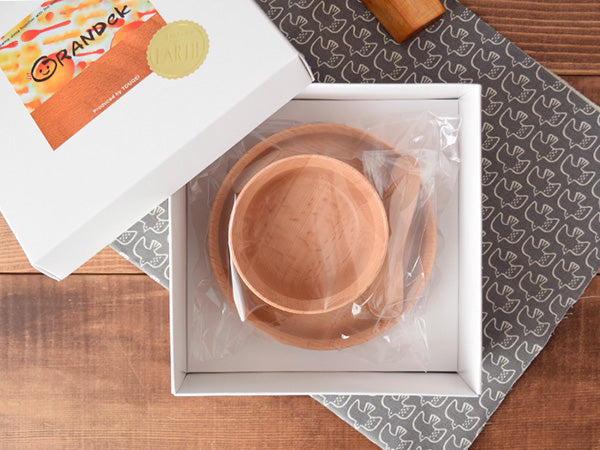 Children's Wooden Tableware Set with Gift Box - Plate Bowl and Spoon f ...
